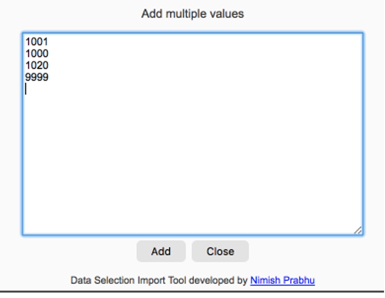 Adding Multiple Values to Data Selection – Using Chrome Extension